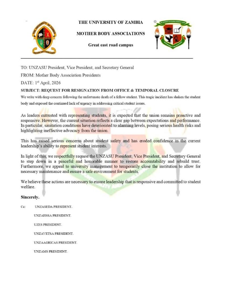 Death of UNZA student sparks calls for sack of Students Union ...